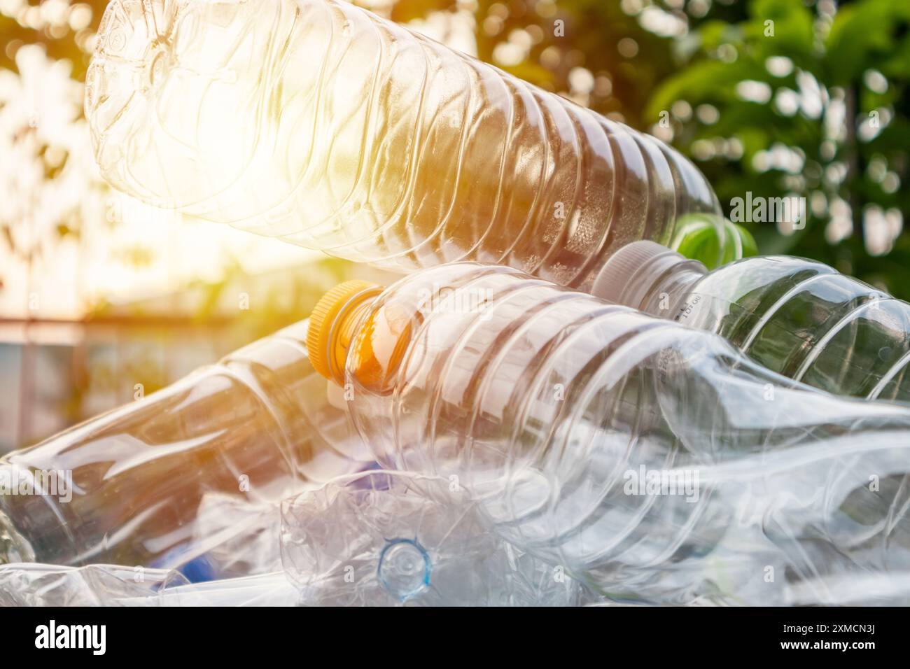 plastic bottles for recycling background concept Stock Photo - Alamy