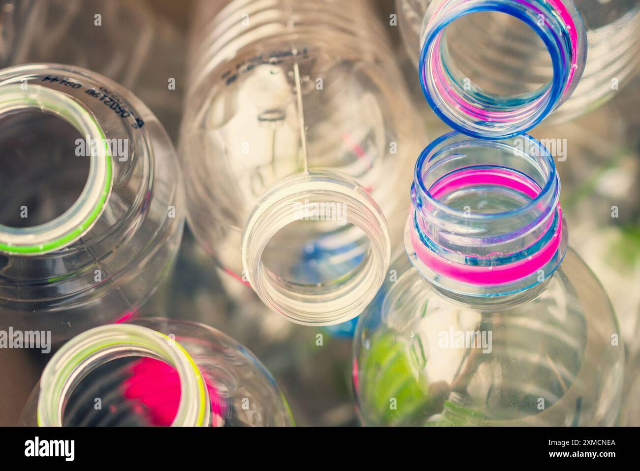 plastic bottles recycling background concept Stock Photo - Alamy