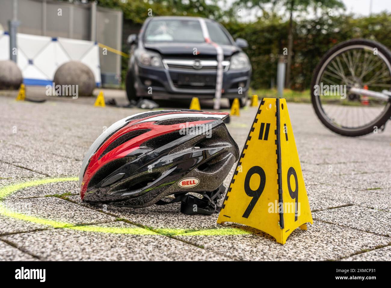 Re-enacted, fatal, accident with a car and a cyclist, at the North ...