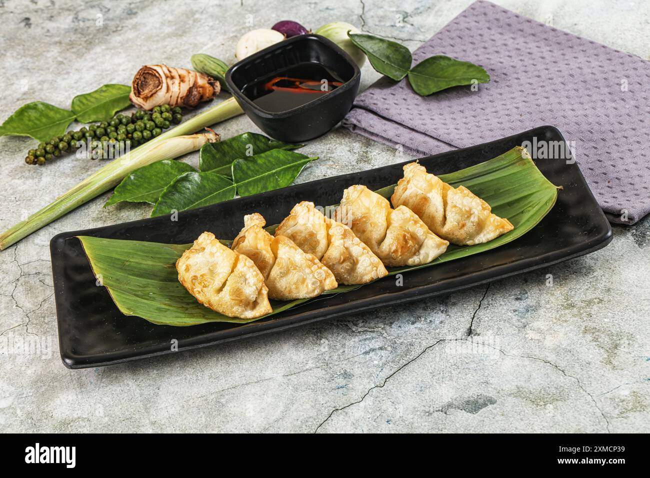Japanese cuisine - stuffed dumplings gyoza with prawn or meat Stock ...