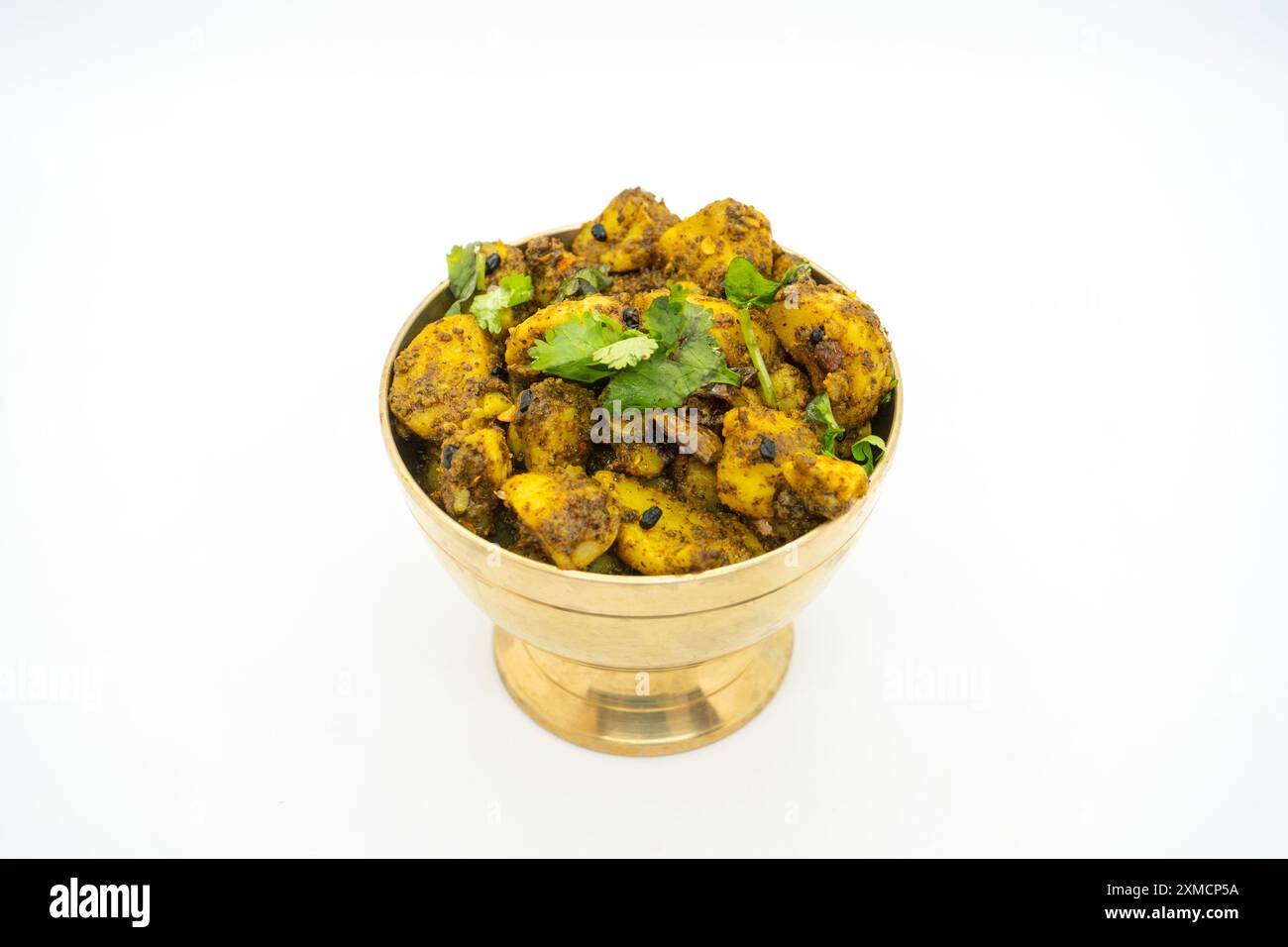 A Bowl of Spicy Potato Achaar Potato Salad with Coriander aka Aalu ko ...