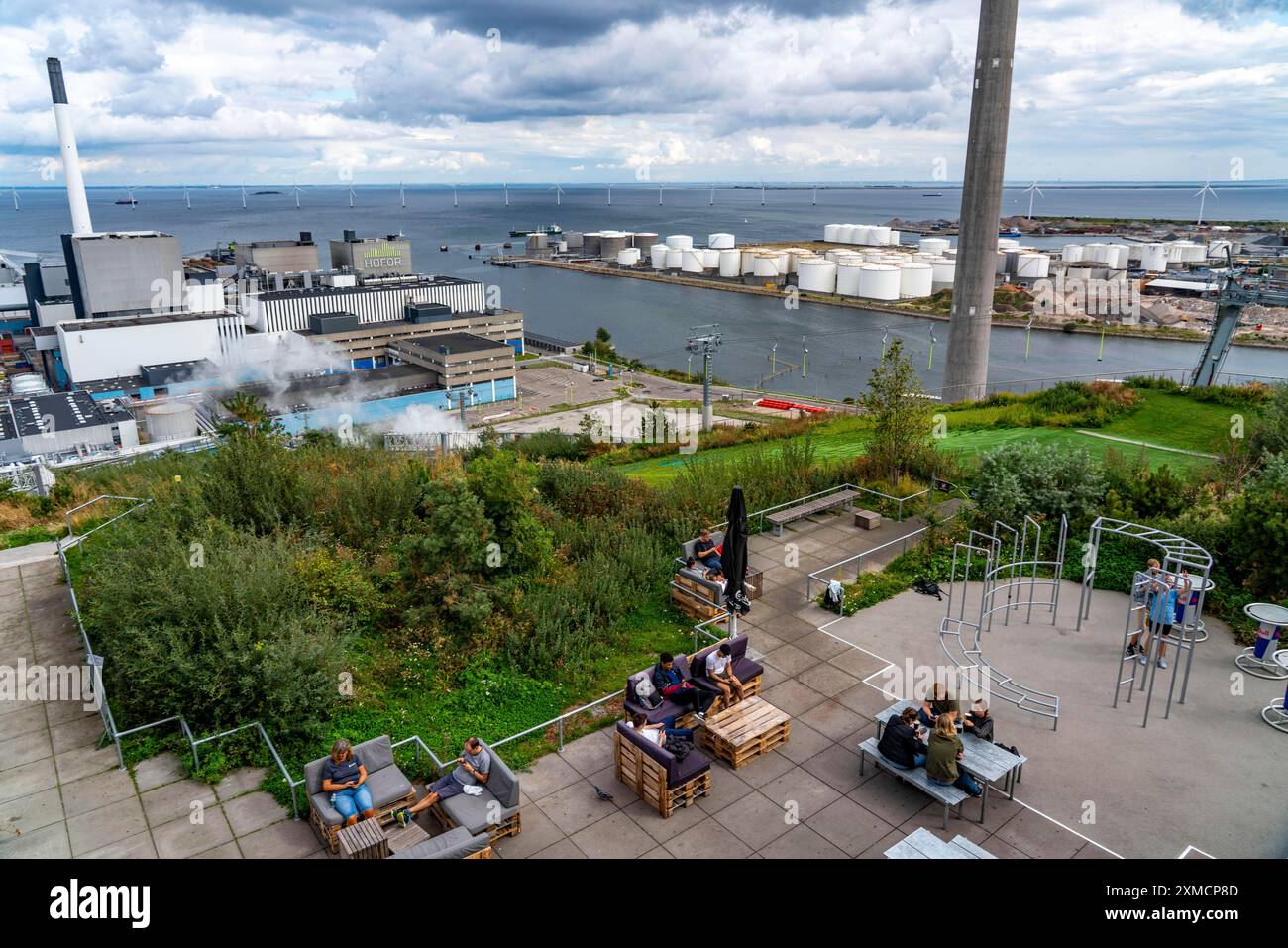 CopenHill, waste incineration plant and artificial ski slope, viewing ...