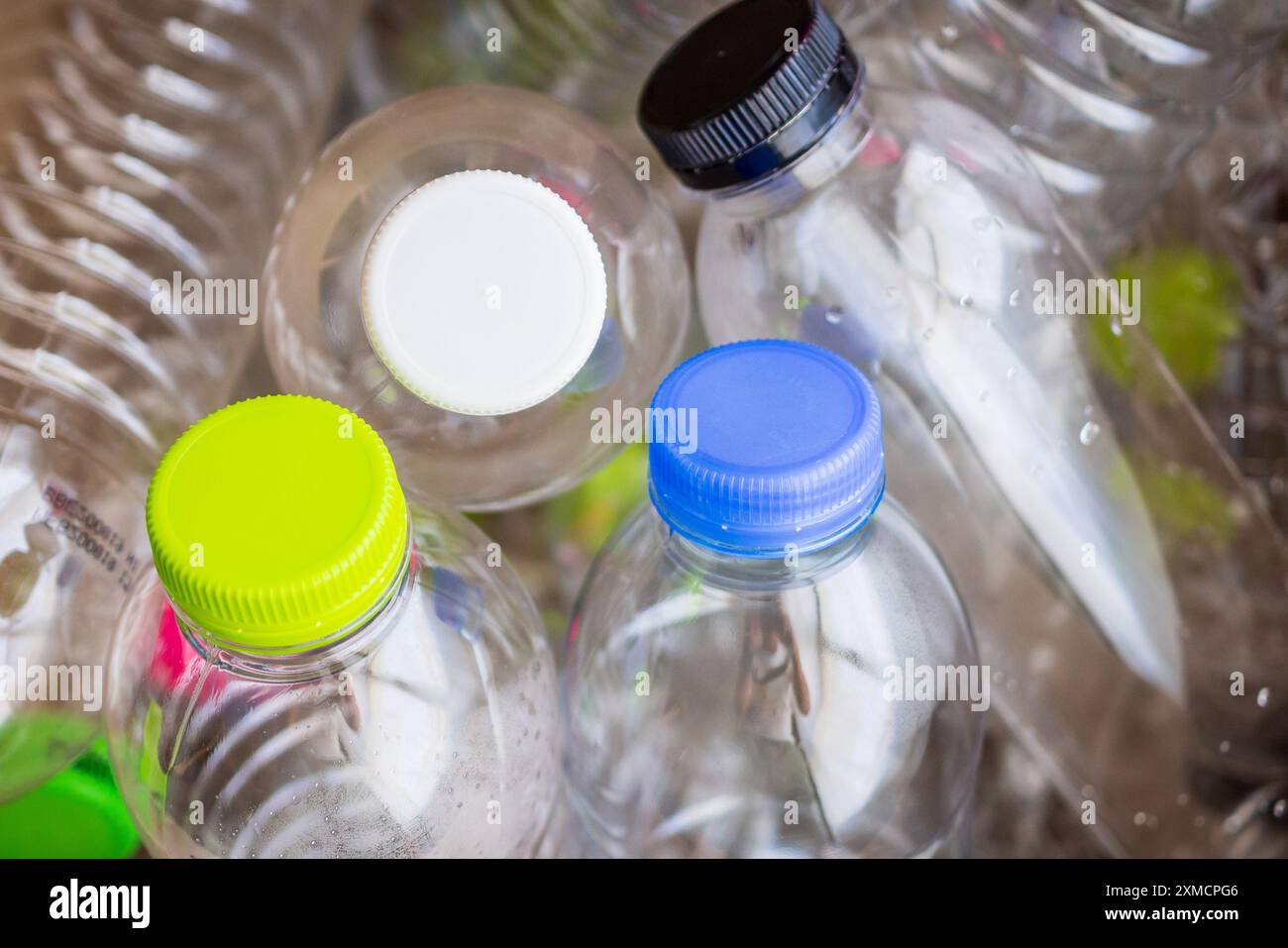 plastic bottles recycling background concept Stock Photo - Alamy