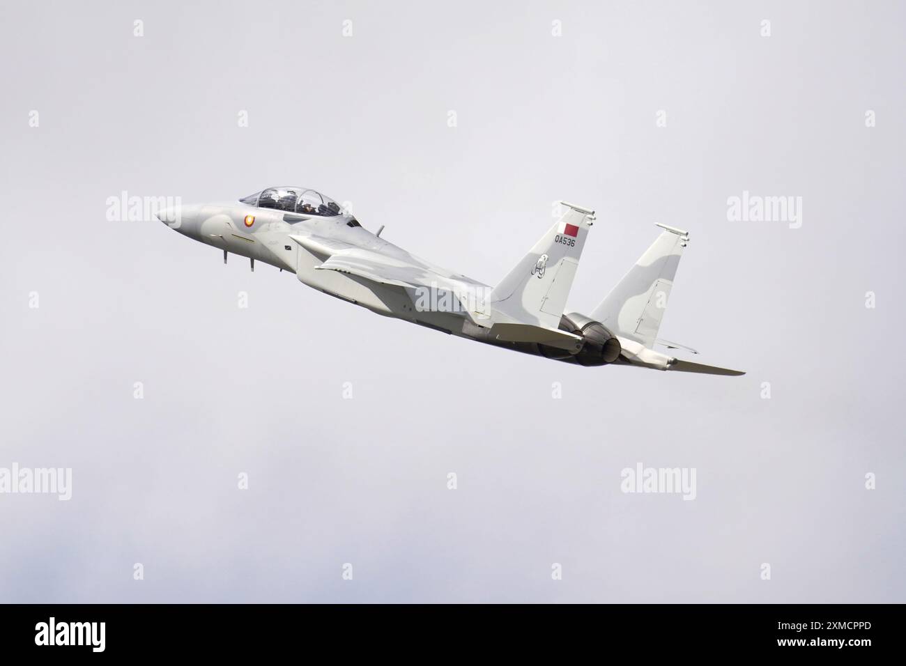 Boeing F-15QA Ababil of the Qatar Emiri Air Force displays at the Royal ...