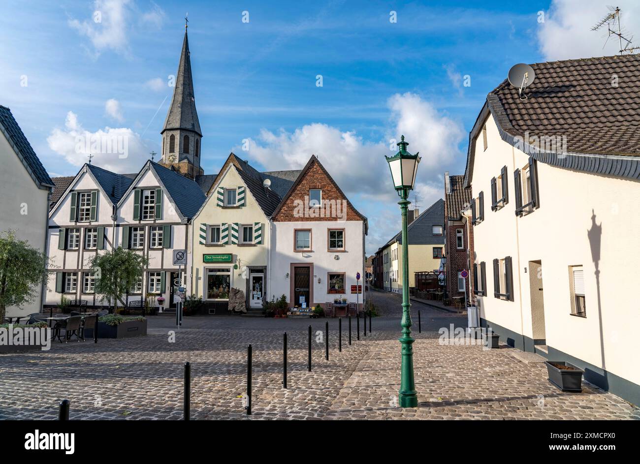 The village of Zons on the left bank of the Lower Rhine, former ...