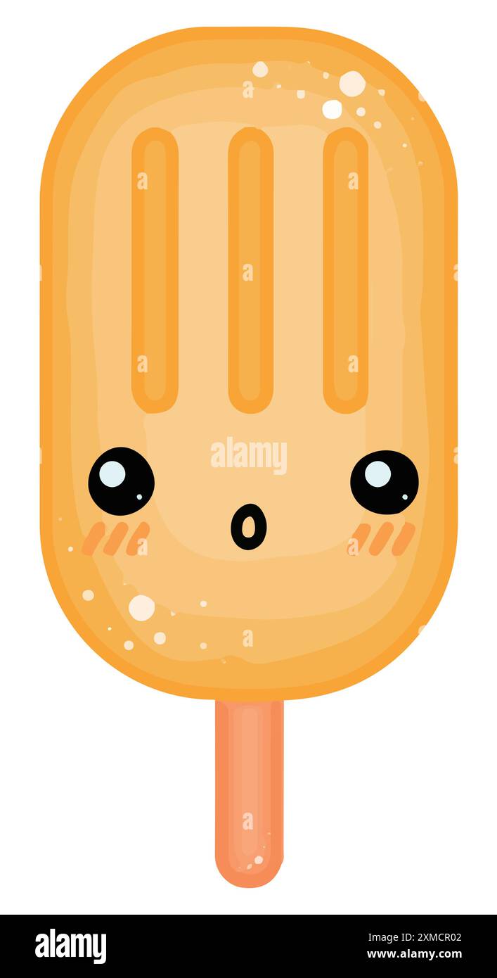 Kawaii yellow round square popsicle Stock Vector Image & Art - Alamy