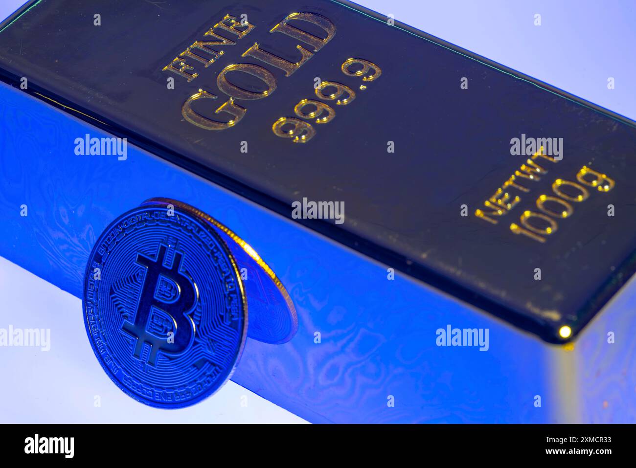 Cryptocurrency, gold bar, guarantor for analogue currencies, symbol ...