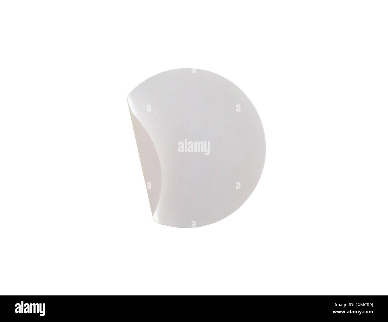 Blank white circle paper sticker label isolated on white background ...