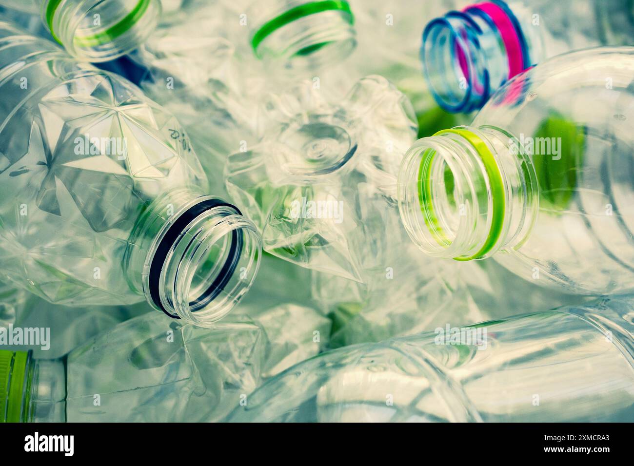 plastic bottles recycling background concept Stock Photo - Alamy