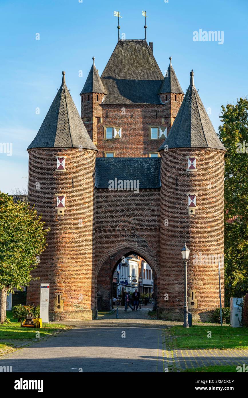 Cathedral and Klever Tor, double gate in Xanten, outer gate, with the ...