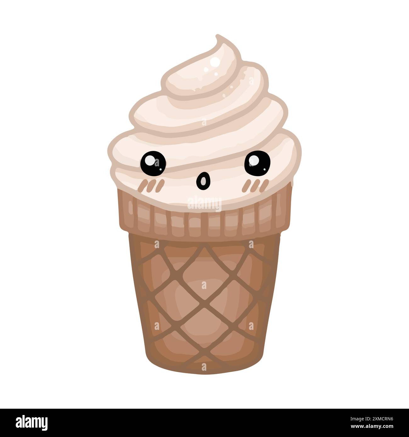 Cute vanilla soft cone ice cream Stock Vector Image & Art - Alamy