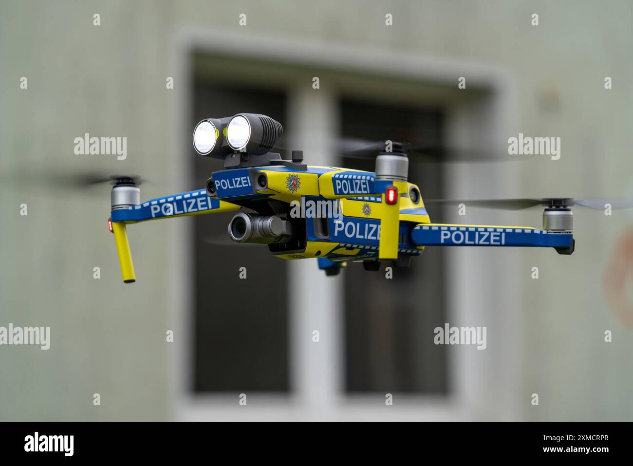 Police drone, type Mavic 2 Enterprise, with LED spotlights and camera ...