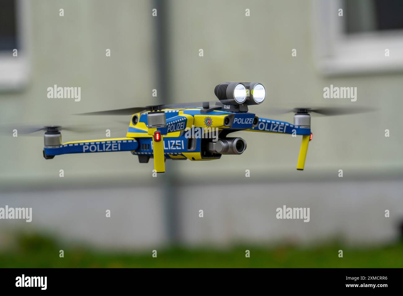 Police drone, type Mavic 2 Enterprise, with LED spotlights and camera ...
