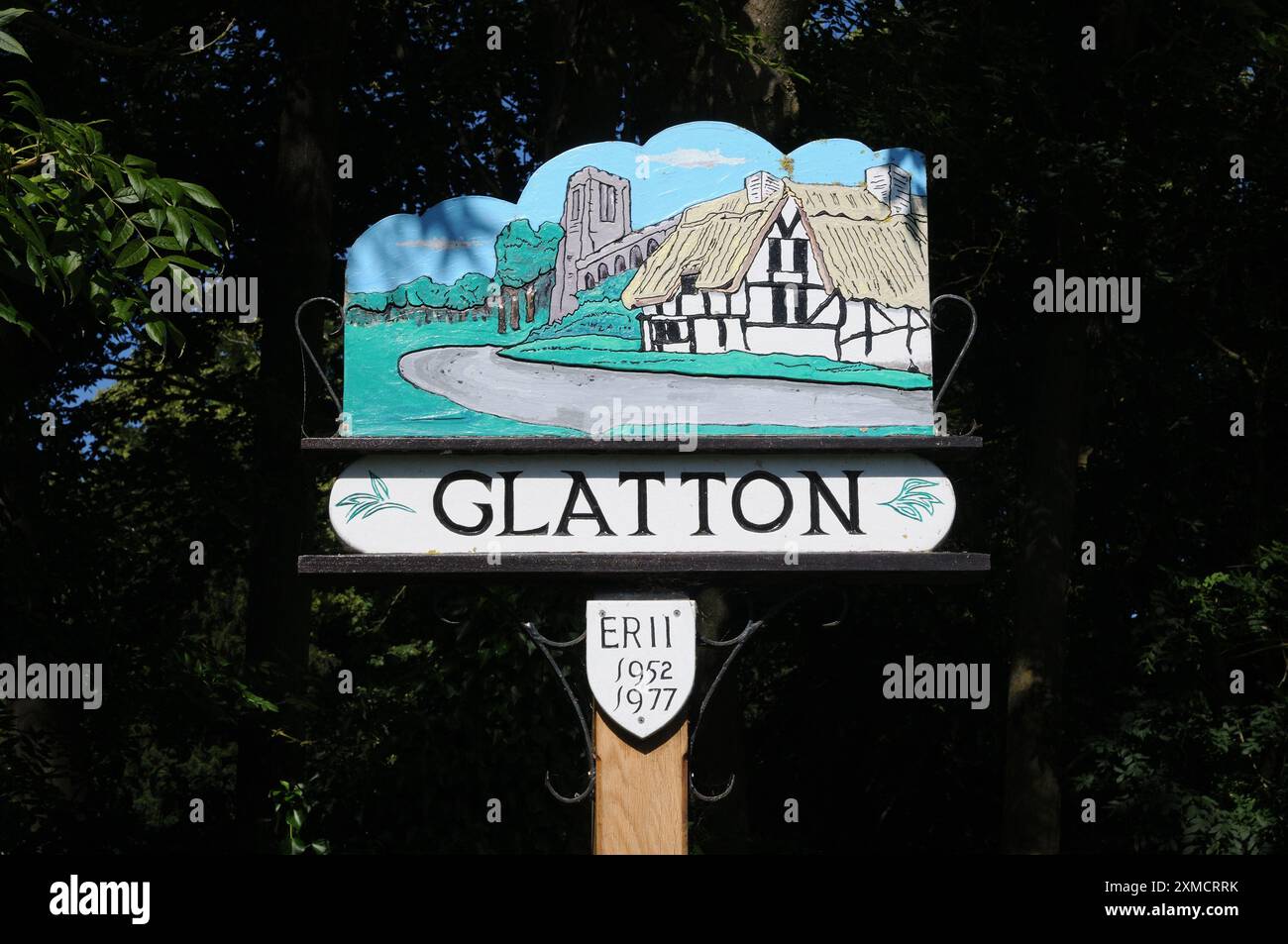 Village sign, Glatton, Cambridgeshire Stock Photo - Alamy