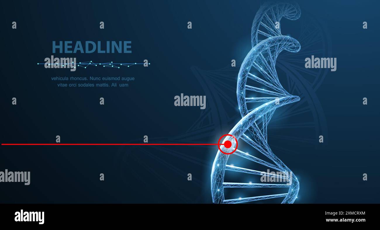 DNA. Abstract 3d polygonal wireframe dna molecule helix spiral on white background Stock Vector ...