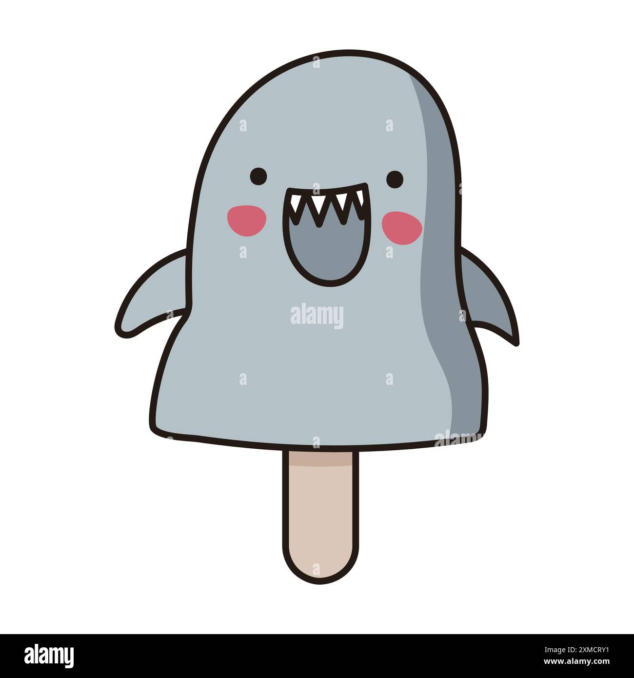 Korean ice cream "Jaws Bar" with strawberry and orange sorbet coated in ...