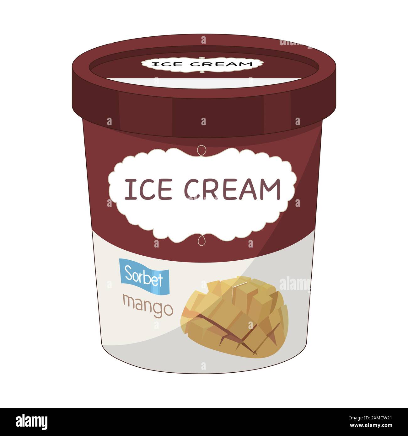 Fruity mango ice cream Stock Vector Images - Alamy