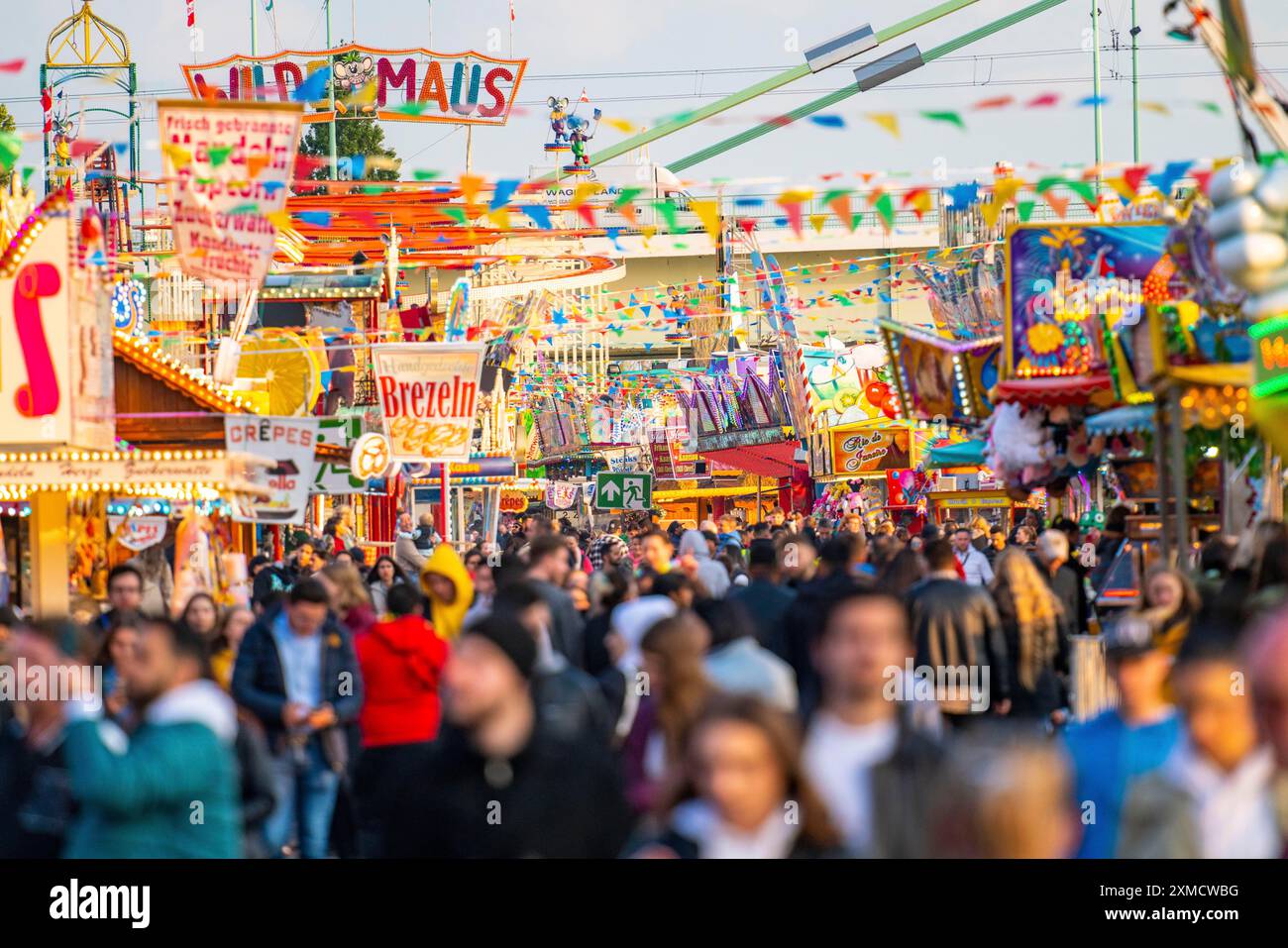 Rides, stalls, at the fair, funfair, spring fair, Easter fair, at the ...