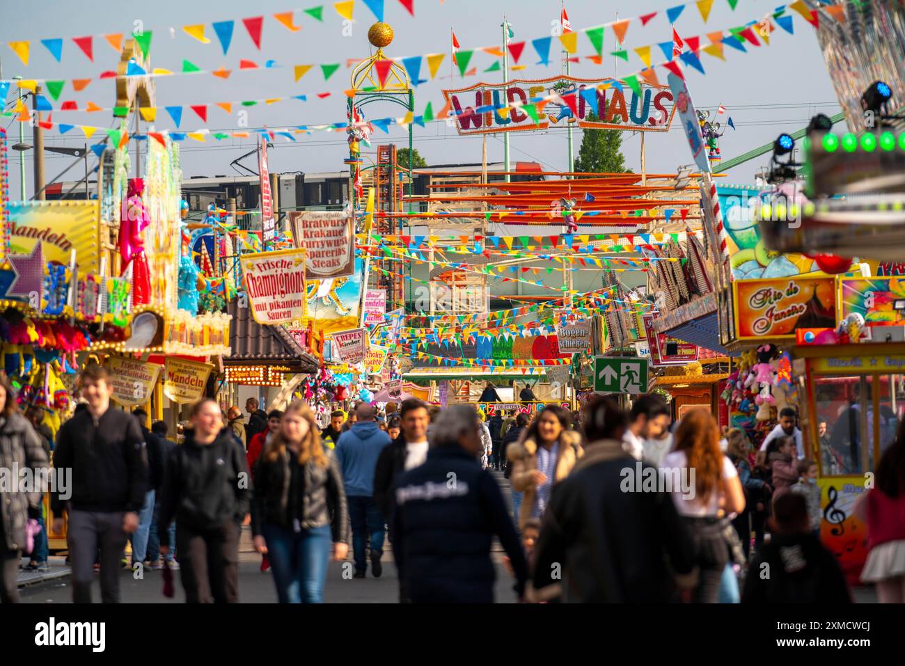 Rides, stalls, at the fair, funfair, spring fair, Easter fair, at the ...
