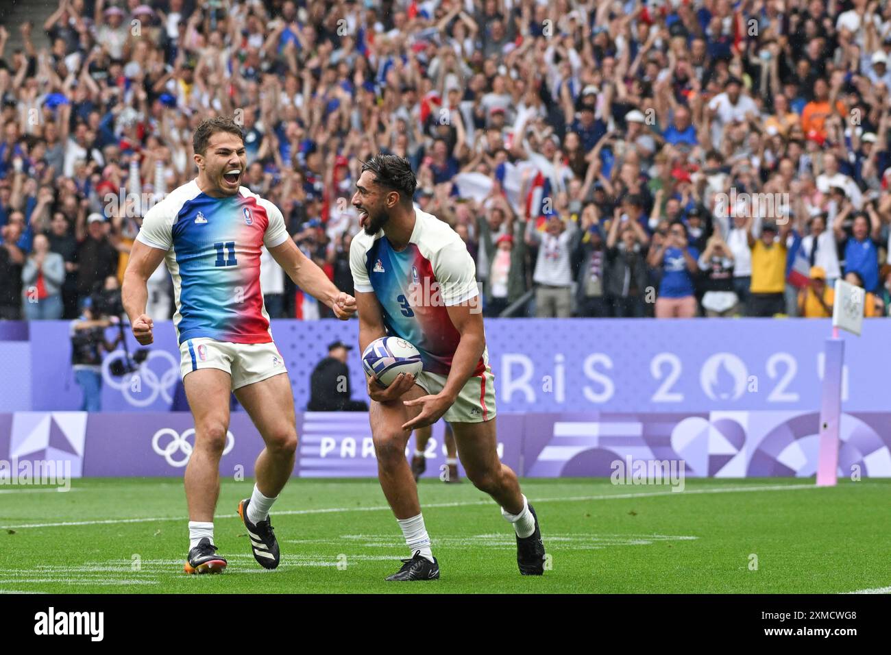 Saint Denis, France. 27th July, 2024. Rayan Rebbadj (France) celebrates ...