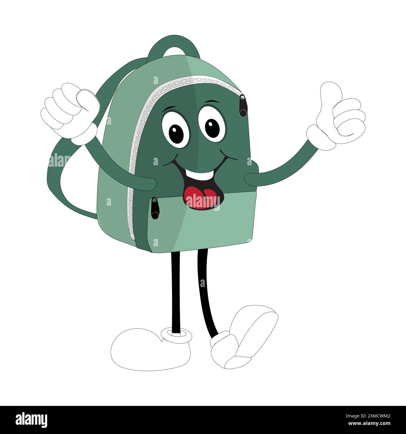 Backpack mascot cartoon Back to school and have fun. Character doodle ...