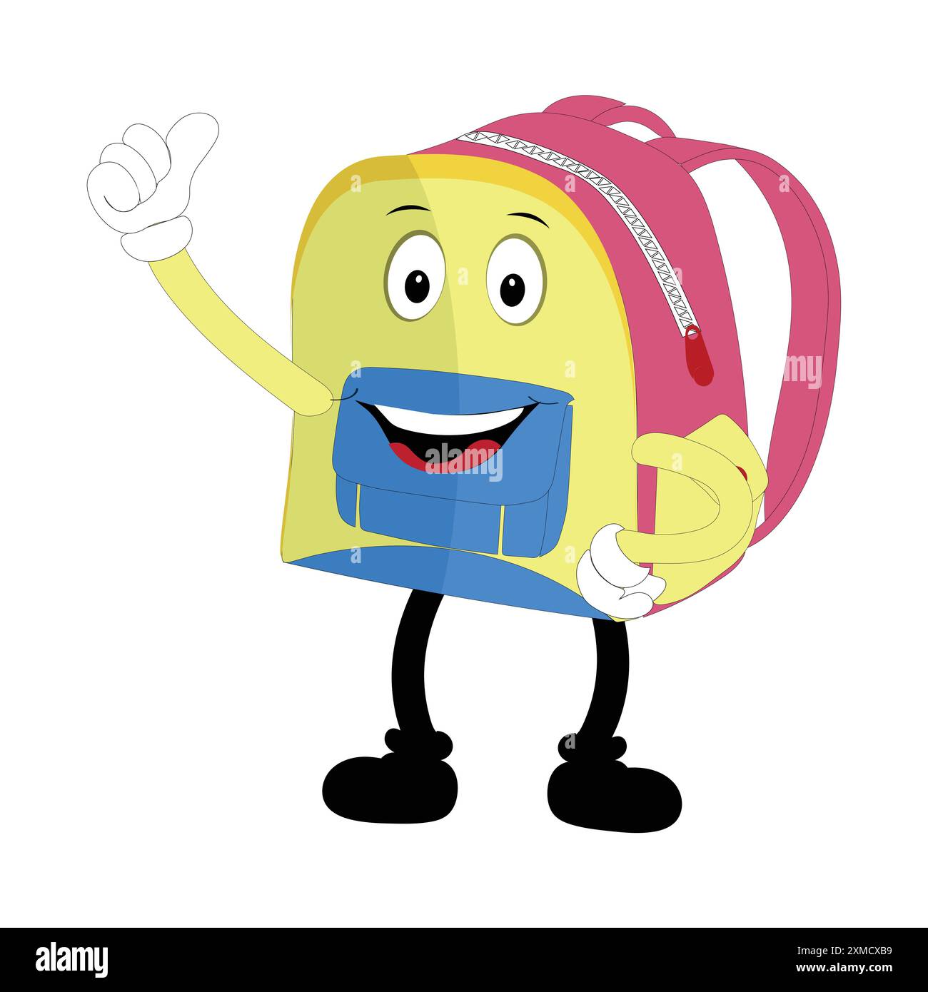 Backpack mascot cartoon Back to school and have fun. Character doodle ...