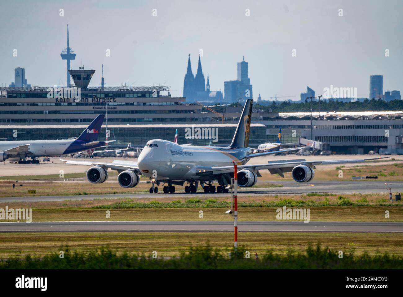 Cologne-Bonn Airport, CGN, UPS cargo aircraft, Boeing 747 jumbo jet, on ...