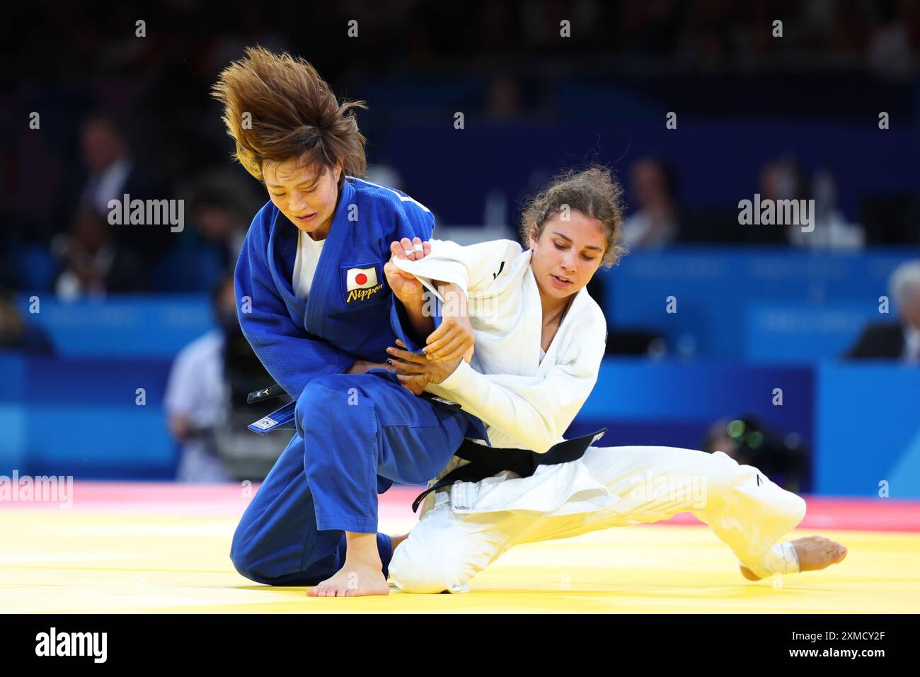 Paris, France. 27th July, 2024. (L to R) Natsumi Tsunoda (JPN), Tara BABULFATH (SWE) Judo ...