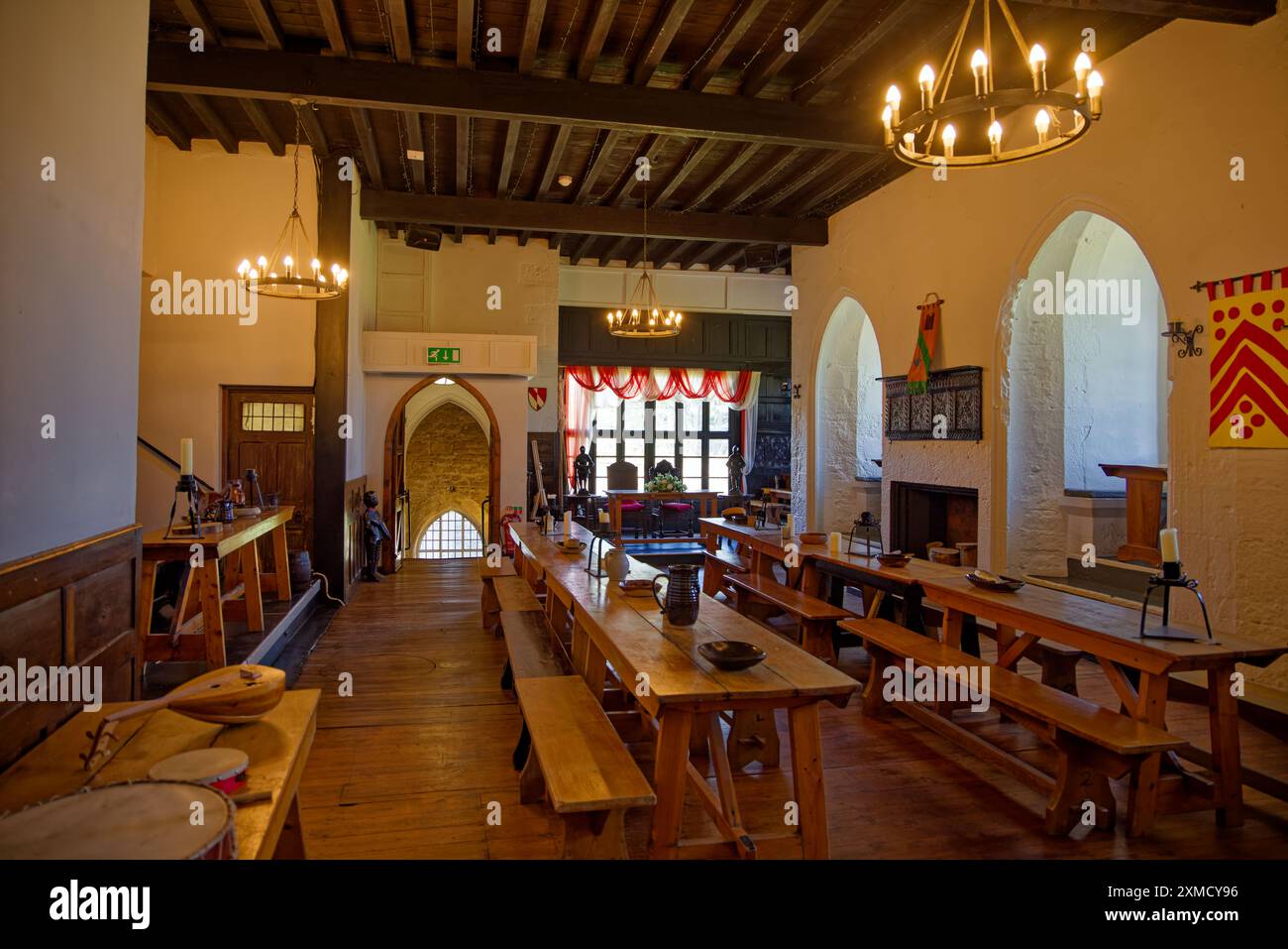 The Great Hall, Caldicott Castle Stock Photo - Alamy