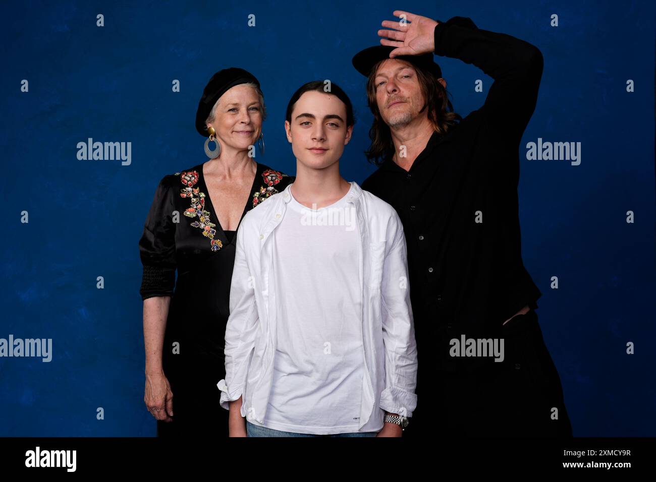 Melissa McBride, from left, Louis Puech Scigliuzzi, and Norman Reedus ...