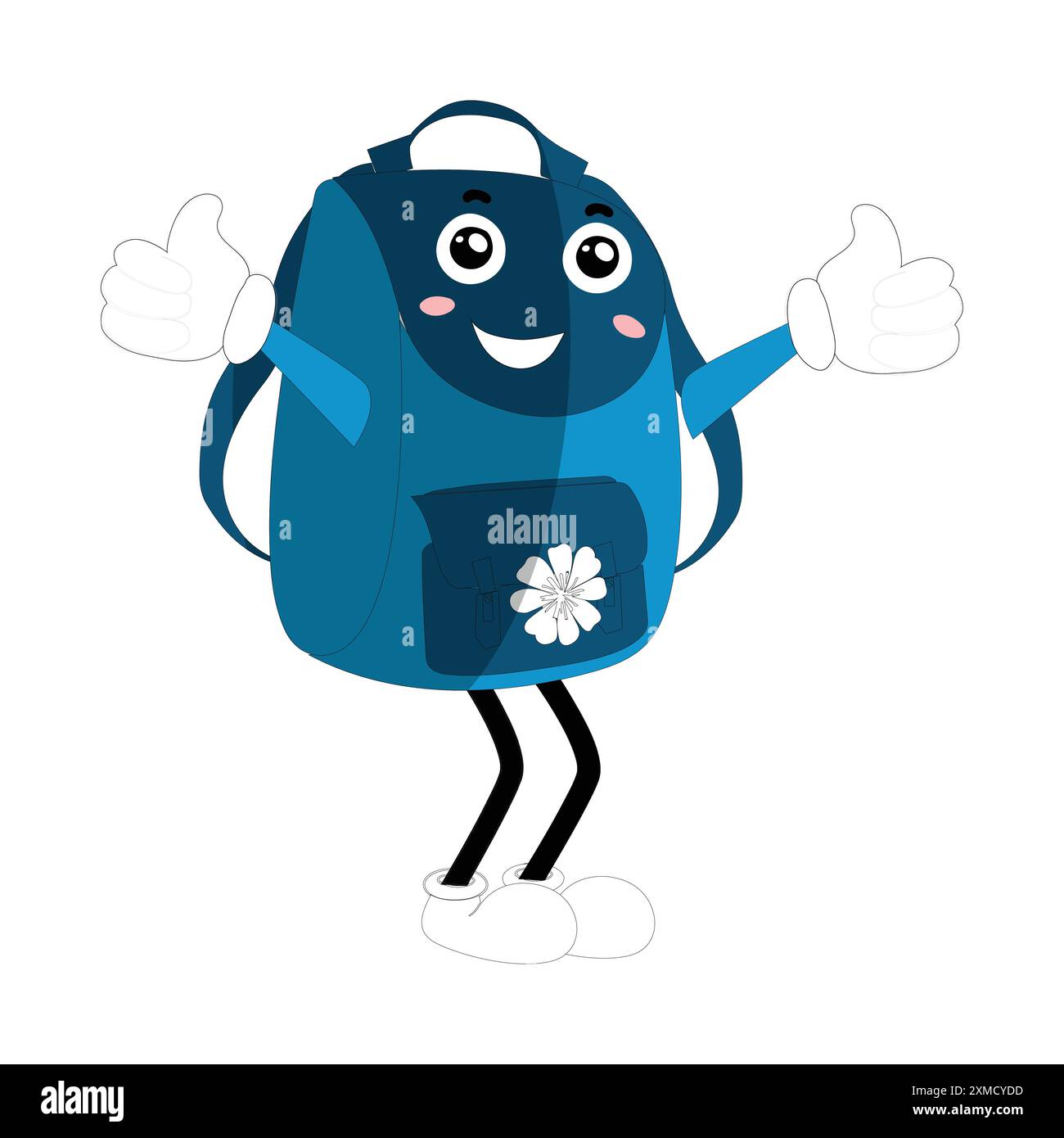 Backpack mascot cartoon Back to school and have fun. Character doodle ...