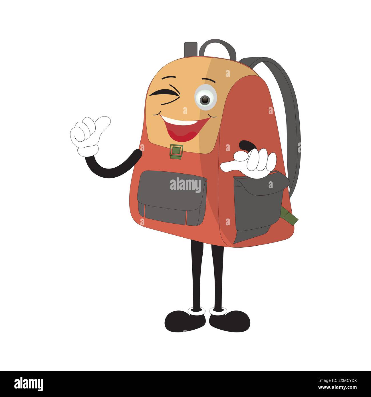 Backpack mascot cartoon Back to school and have fun. Character doodle ...