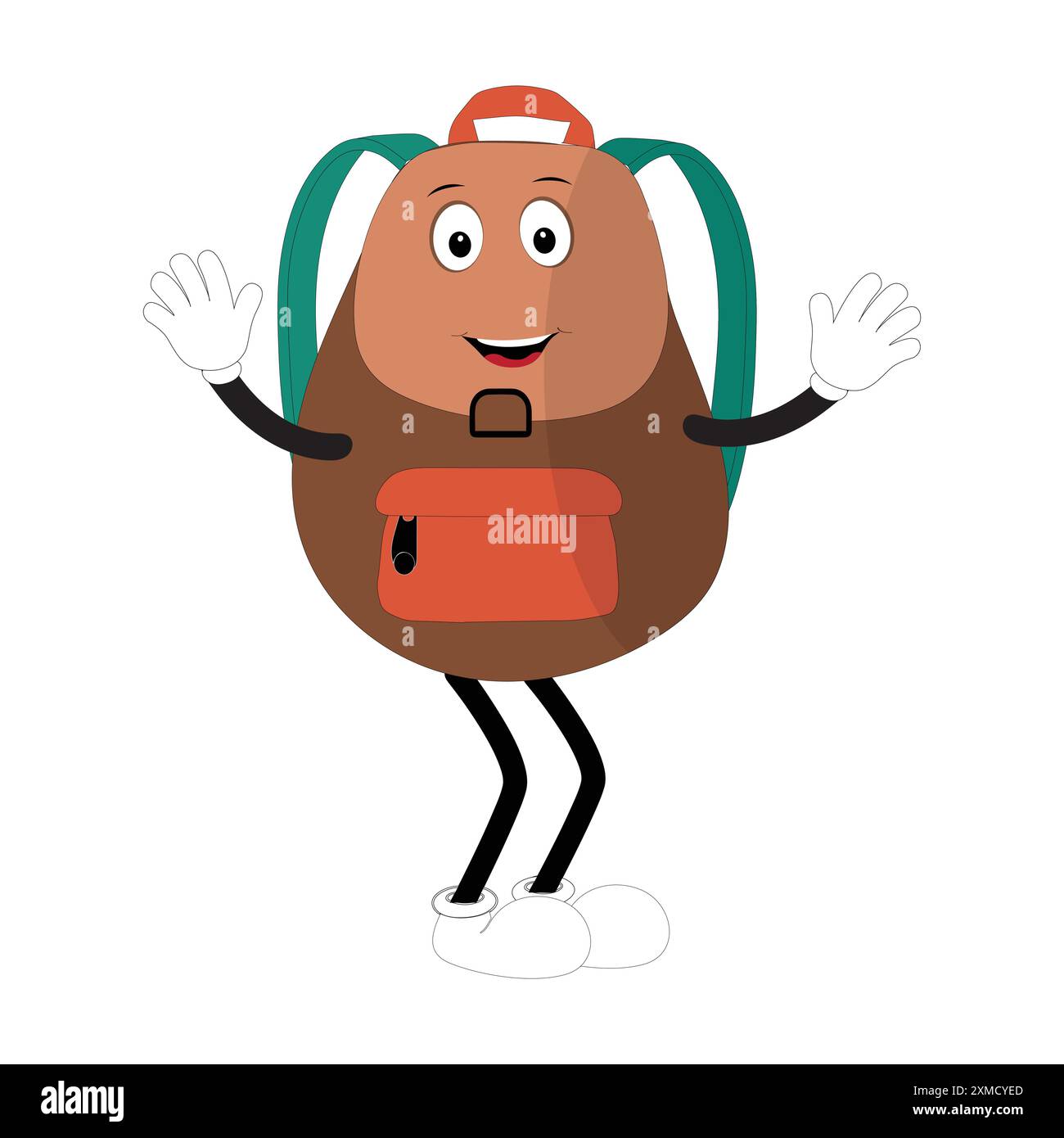Backpack mascot cartoon Back to school and have fun. Character doodle ...