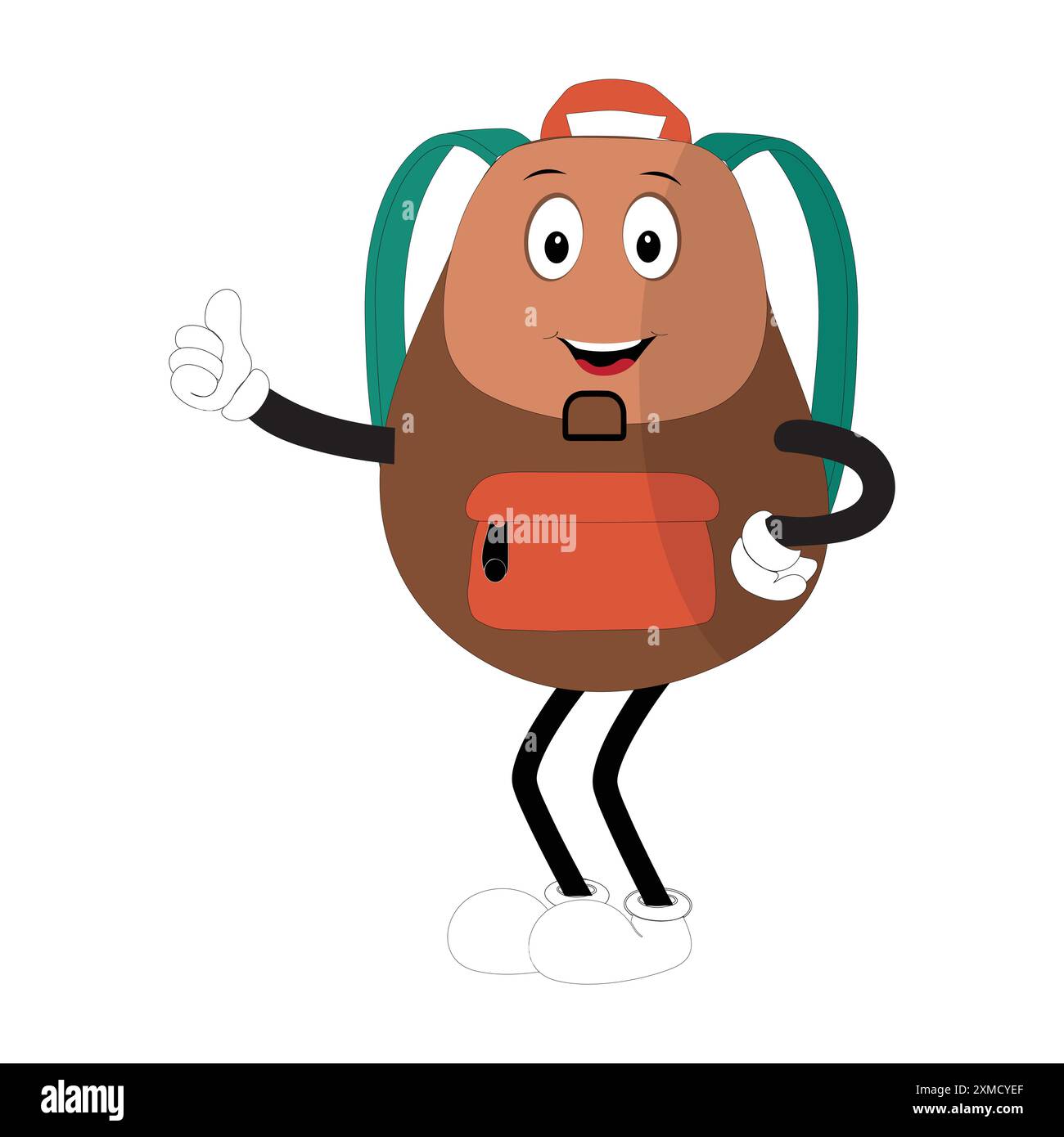 Backpack mascot cartoon Back to school and have fun. Character doodle ...
