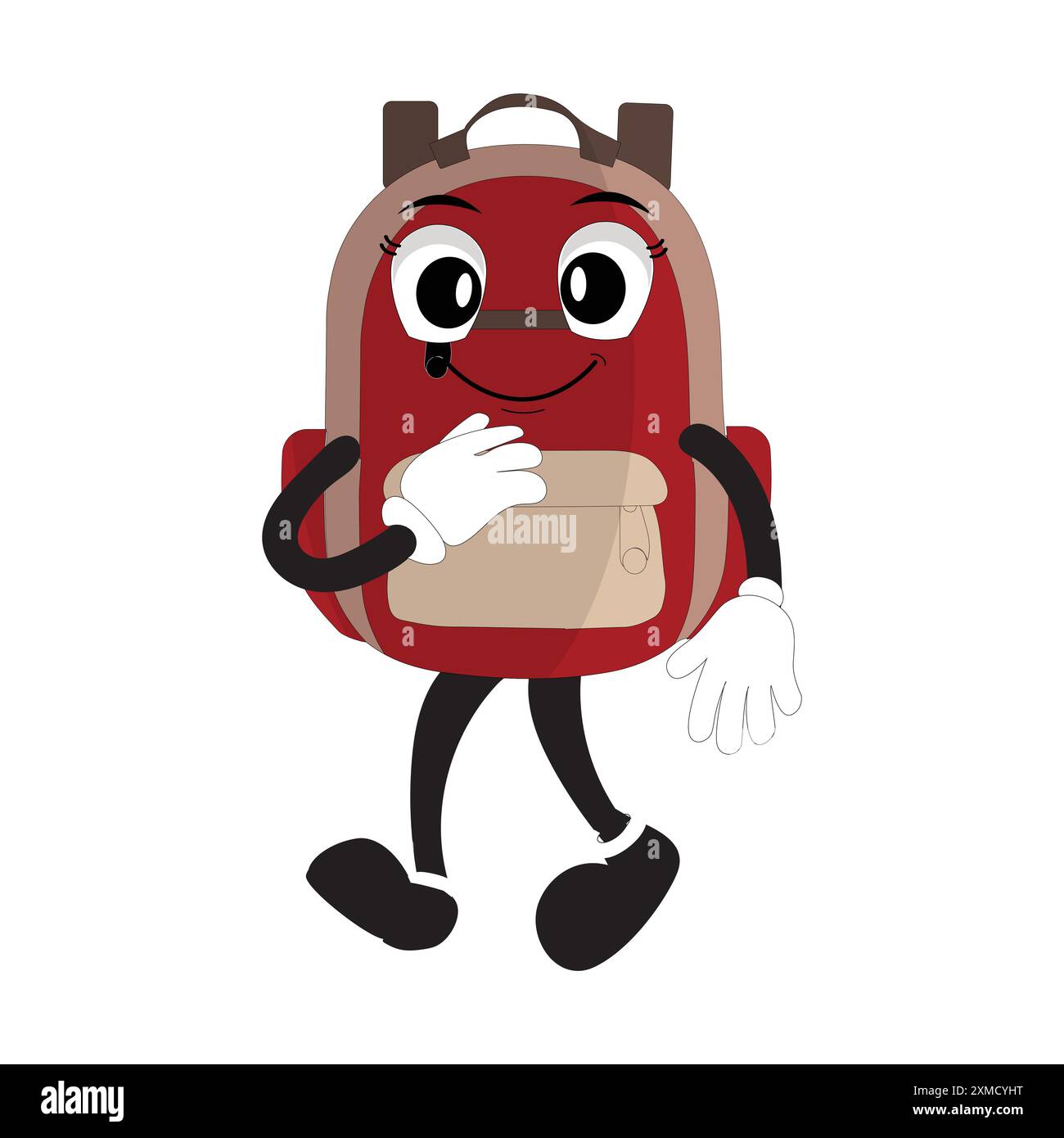 Backpack mascot cartoon Back to school and have fun. Character doodle ...