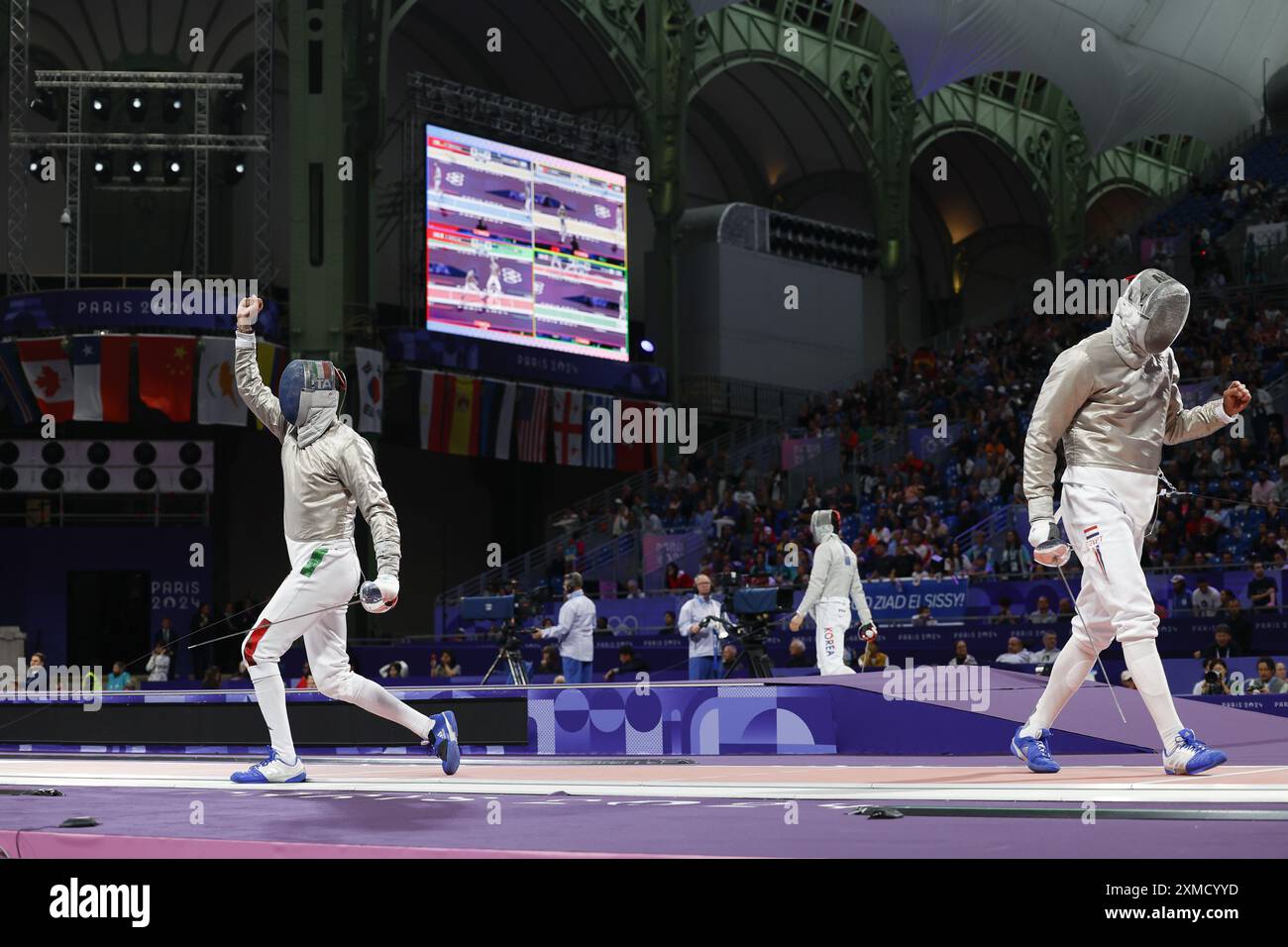 SAMELE Luigi of Italy, AMER Mohamed of Egypt, Men's Sabre Individual ...