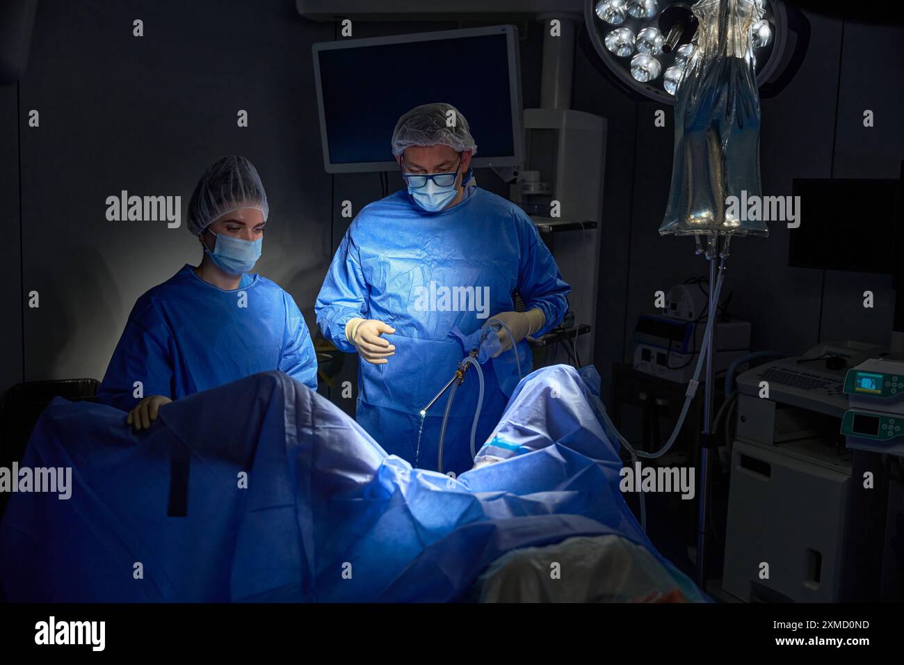 Process of gynecological surgery operation using laparoscopic equipment ...