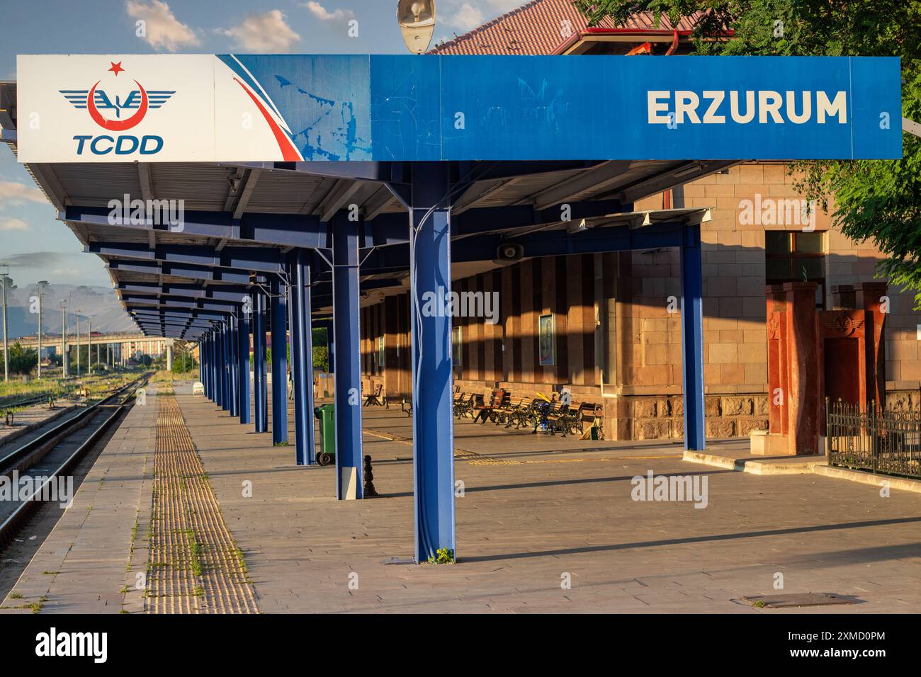 The main train station view in Erzurum City or Tren Gari. Erzurum is ...