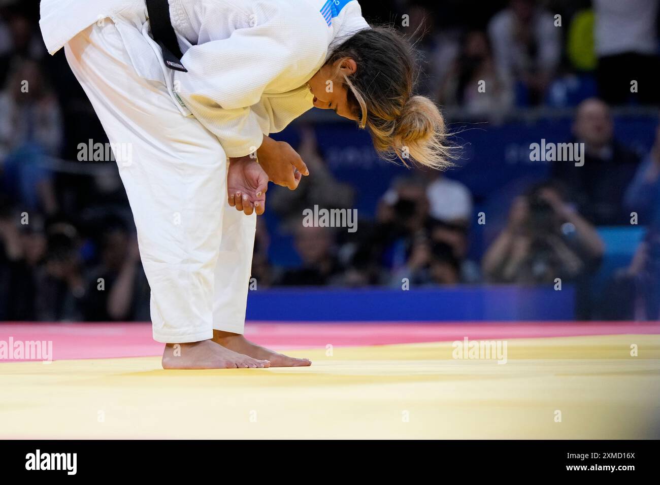 France's Shirine Boukli celebrates after defeating Spain's Laura ...