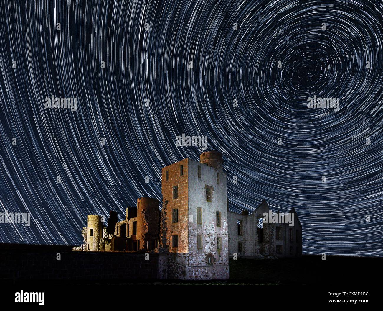 The ruins of historic Slains Castle in Aberdeenshire, Scotland, said to ...