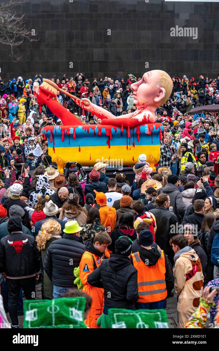 Rose Monday parade in Duesseldorf, street carnival, carnival float, by ...