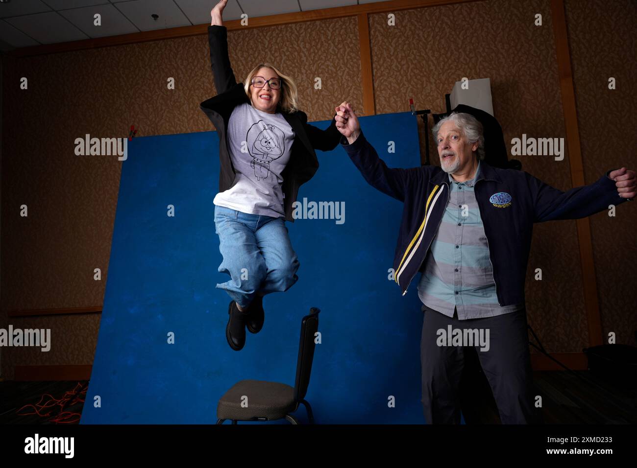 Carolyn Lawrence, left, and Clancy Brown pose for a portrait to promote ...
