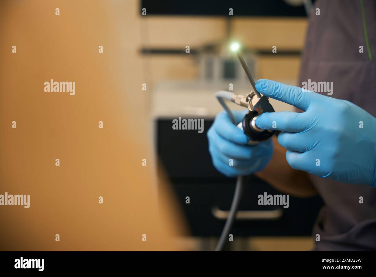 Experienced proctologist is preparing for anoscopy procedure Stock ...