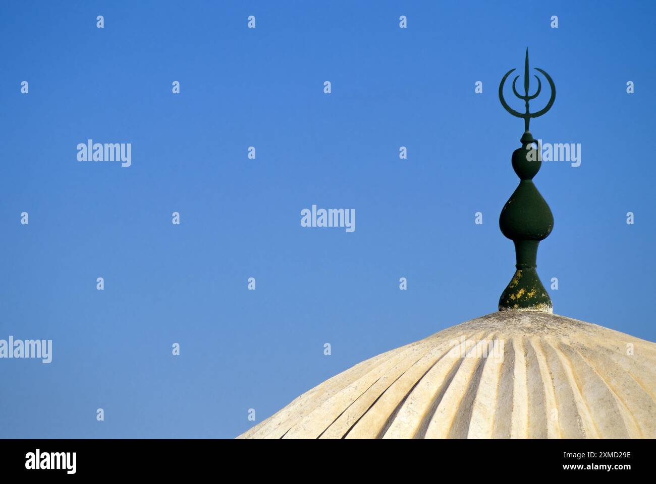 Tunisia, Le Kef. Islamic Crescent above Cupola of Boumakhlouf Mosque ...