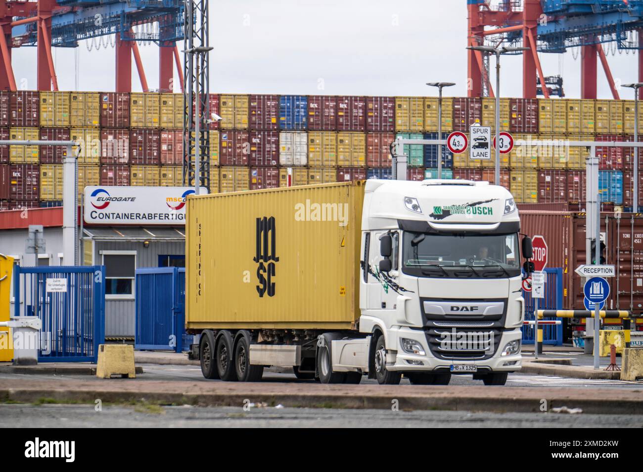 Entry and exit for container lorries, to the MSC container terminal in ...