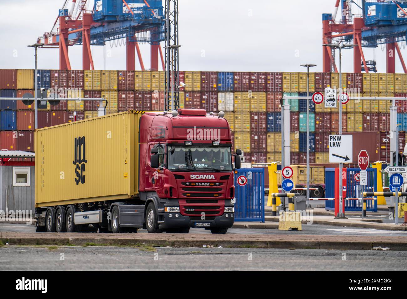 Entry and exit for container lorries, to the MSC container terminal in ...