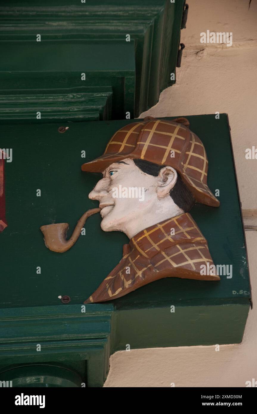 Portrait of Sherlock Holmes, Sherlock Holmes Museum, Baker Street, City ...