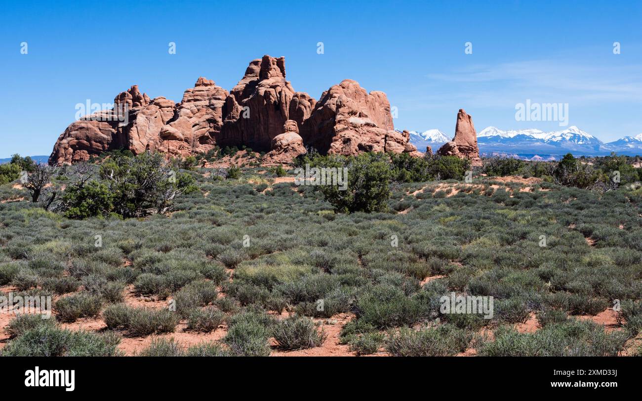 Scenic landscape in the Windows section of Arches National Park - Moab ...