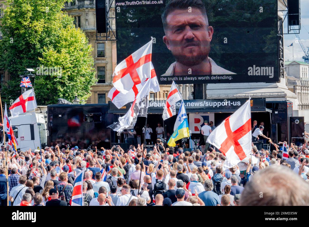 London, England. 27 Jul 24. Tommy Robinson and Jeremy Corbyn go head to ...