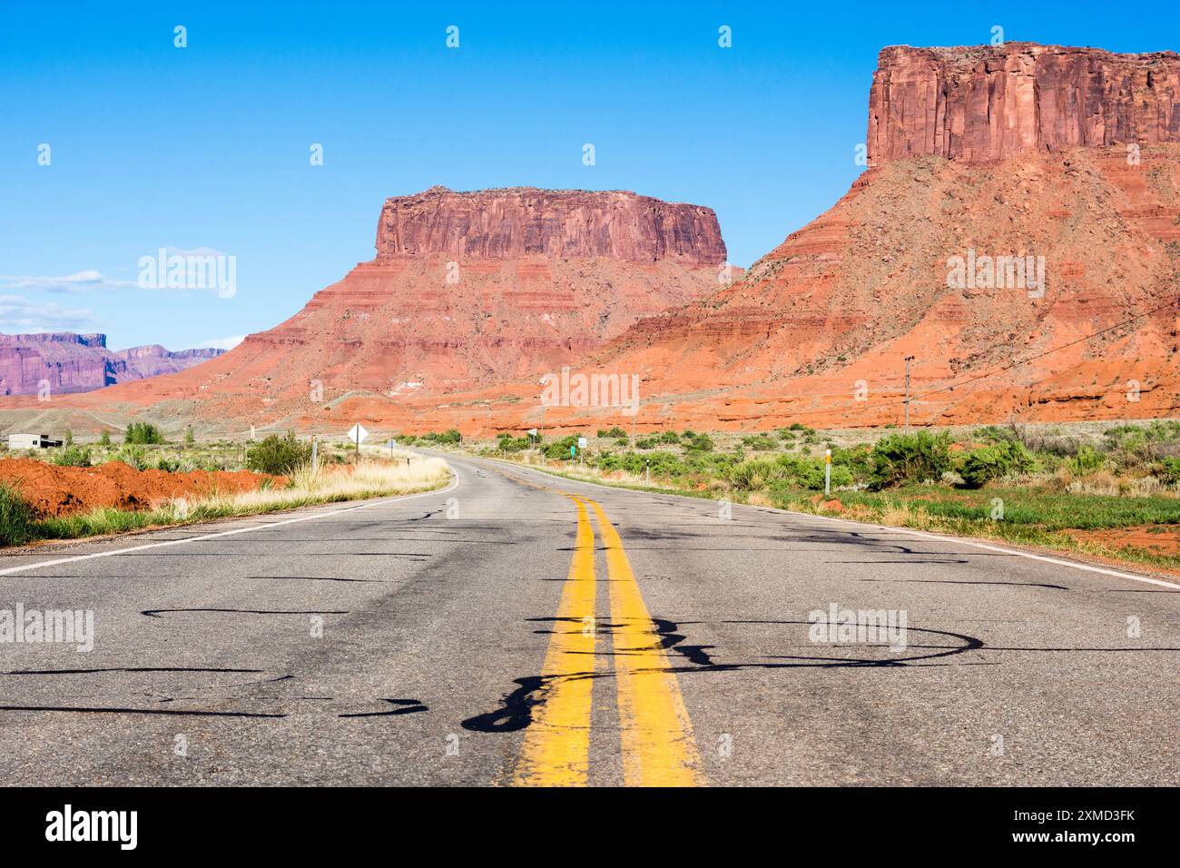 Scenic state route 128 leading to Castle Valley - Utah, USA Stock Photo ...